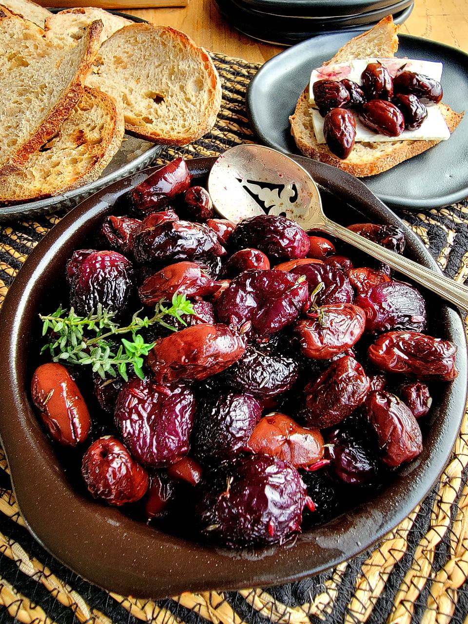 Roasted Kalamata Olives & Black Grapes - Shared Kitchen