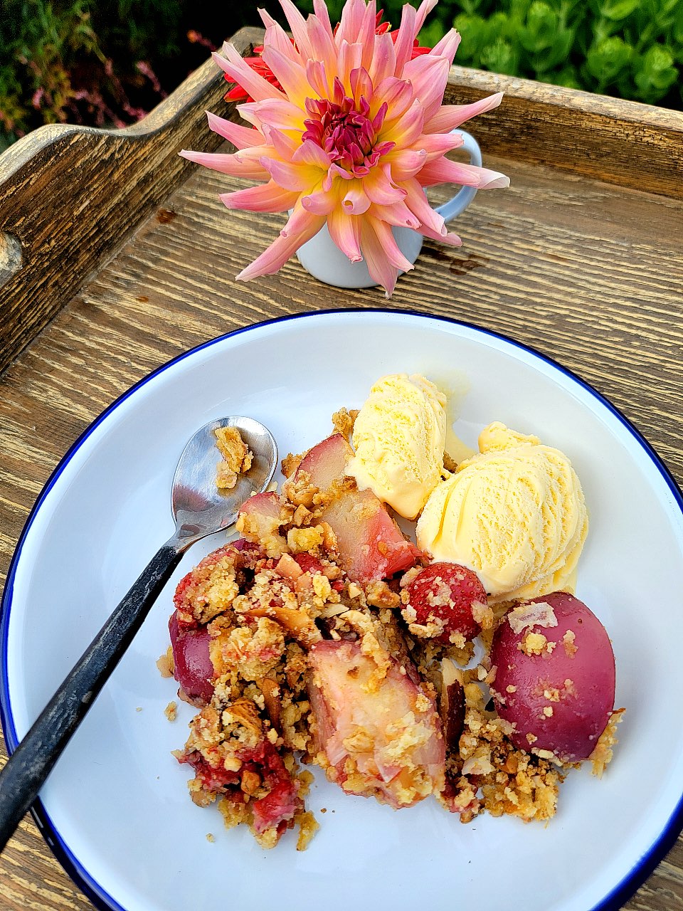 Strawberry & White Nectarine Crumble - Shared Kitchen